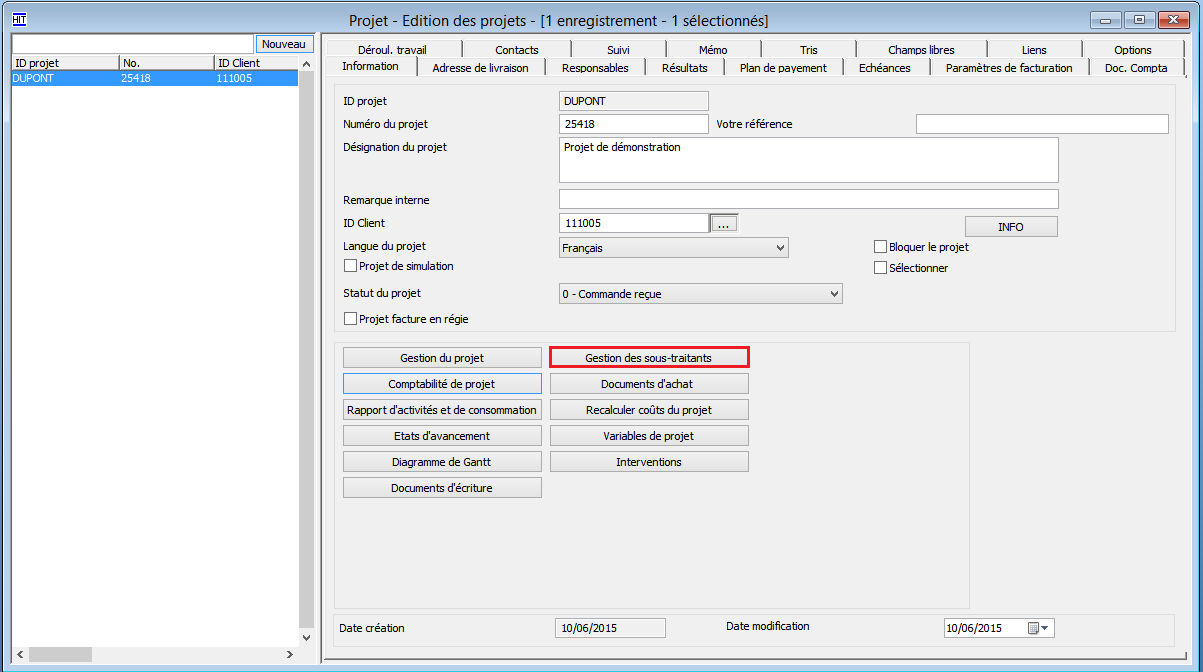 Gestion des sous-traitants