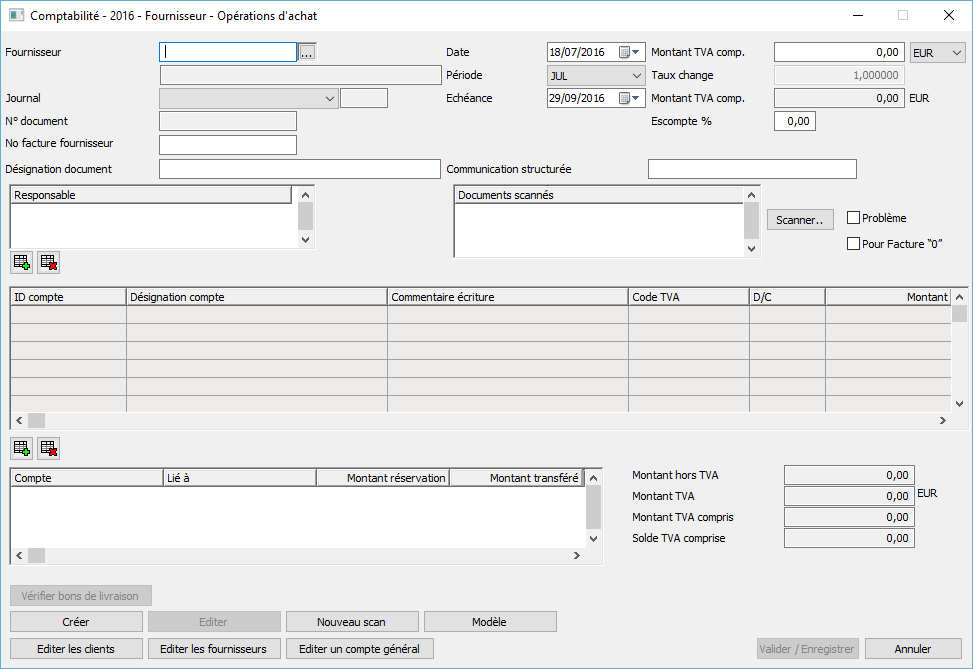 L’encodage des factures d’achats