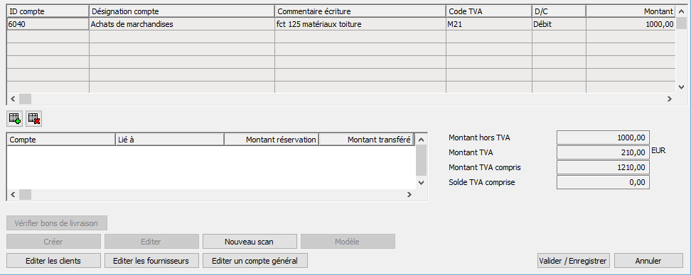L’encodage des factures d’achats