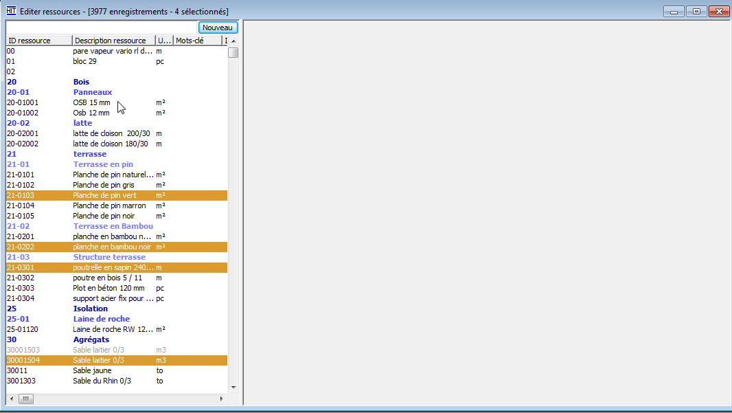 Les différentes options possibles pour les enregistrements